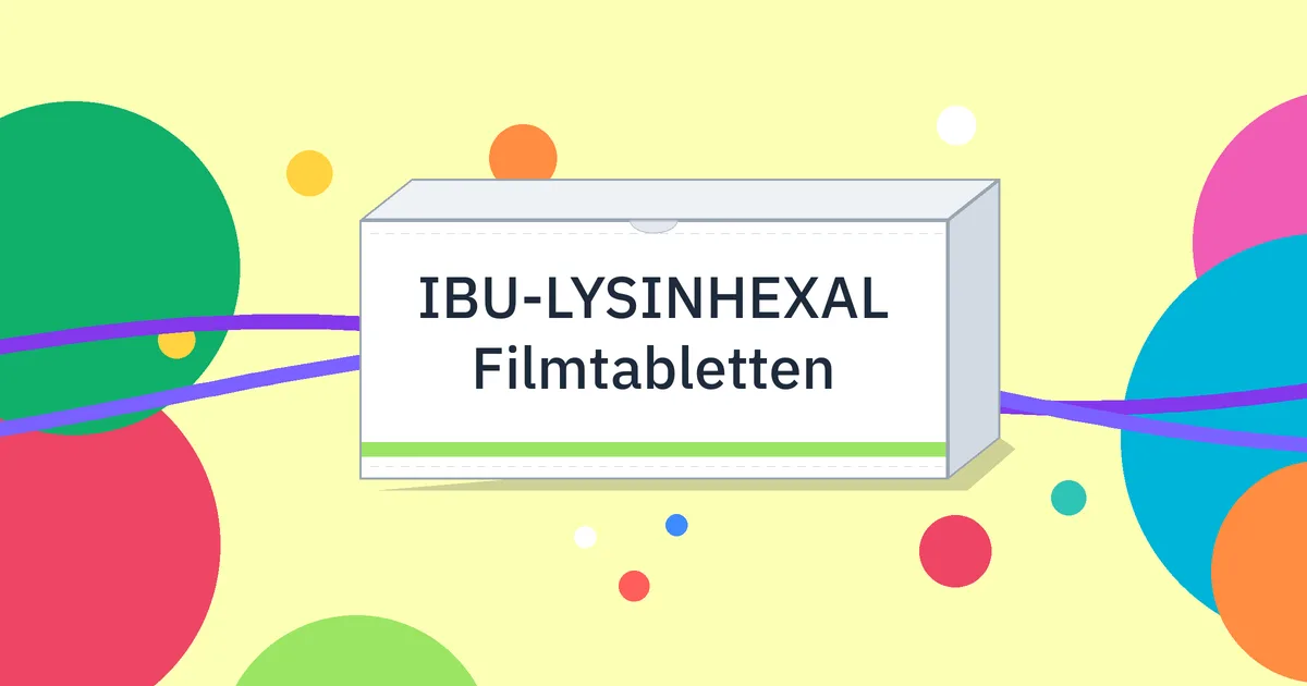 Symbolbild: Packung mit der Aufschrift IBU-LYSINHEXAL Filmtabletten (PZN 07532237) – Verfügbarkeit und Bezug in Apotheken in Frankfurt am Main