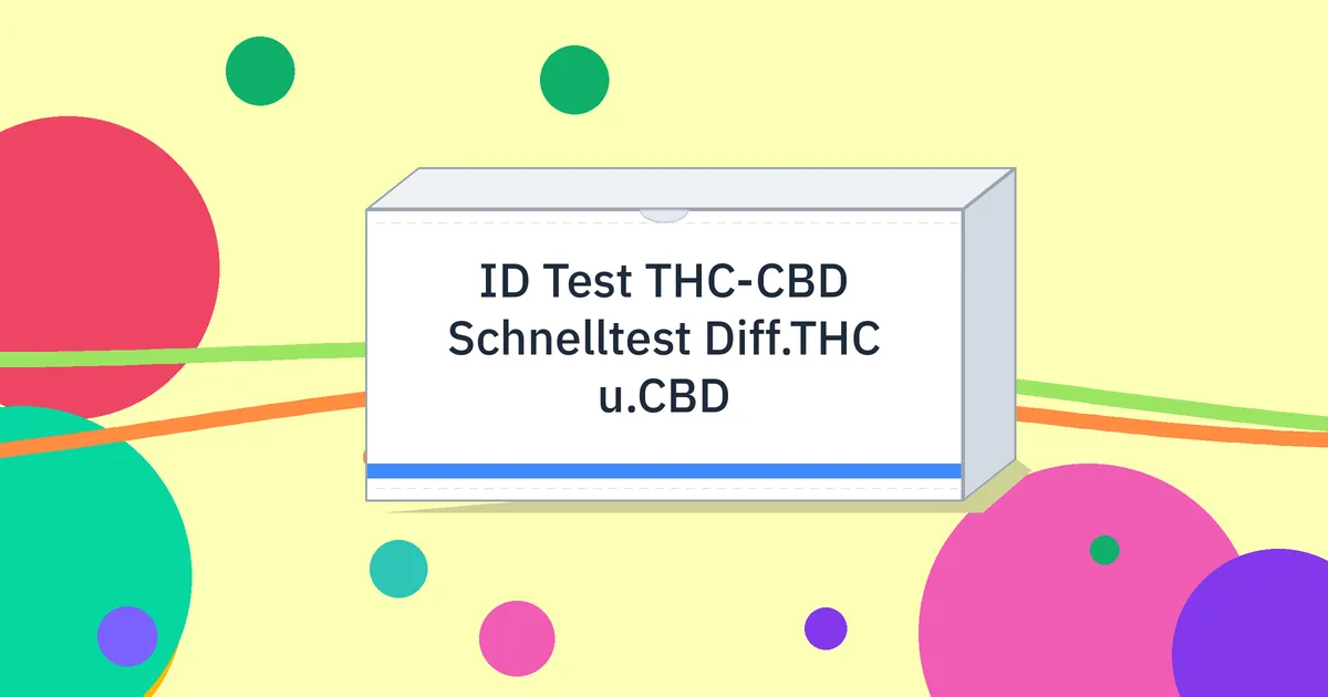 Symbolbild: Packung mit der Aufschrift ID Test THC-CBD Schnelltest Diff.THC u.CBD (PZN 19442746) – Verfügbarkeit und Bezug in Apotheken in Frankfurt am Main