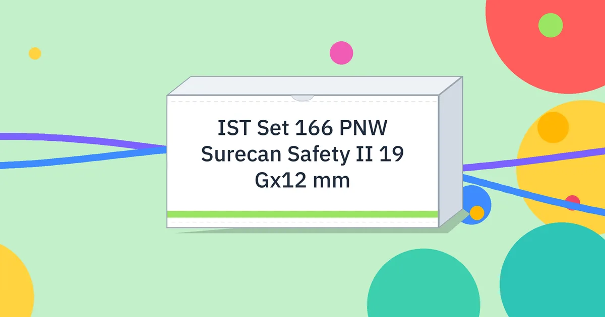 Symbolbild: Packung mit der Aufschrift IST Set 166 PNW Surecan Safety II 19 Gx12 mm (PZN 15239244) – Verfügbarkeit und Bezug in Apotheken in Frankfurt am Main