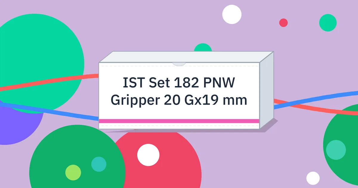 Symbolbild: Packung mit der Aufschrift IST Set 182 PNW Gripper 20 Gx19 mm (PZN 13868125) – Verfügbarkeit und Bezug in Apotheken in Frankfurt am Main