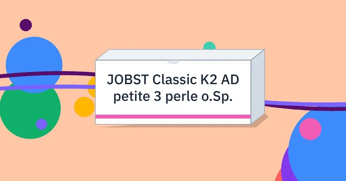 Symbolbild: Packung mit der Aufschrift JOBST Classic K2 AD petite 3 perle o.Sp. (PZN 10726287) – Verfügbarkeit und Bezug in Apotheken in Frankfurt am Main