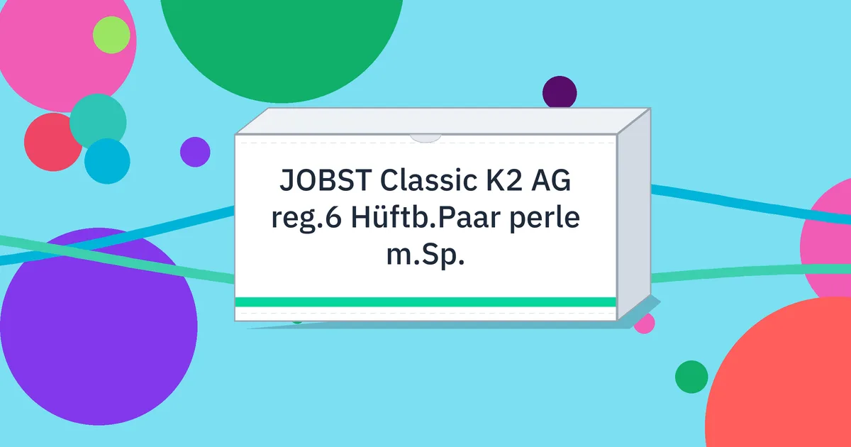 Symbolbild: Packung mit der Aufschrift JOBST Classic K2 AG reg.6 Hüftb.Paar perle m.Sp. (PZN 13066443) – Verfügbarkeit und Bezug in Apotheken in Frankfurt am Main