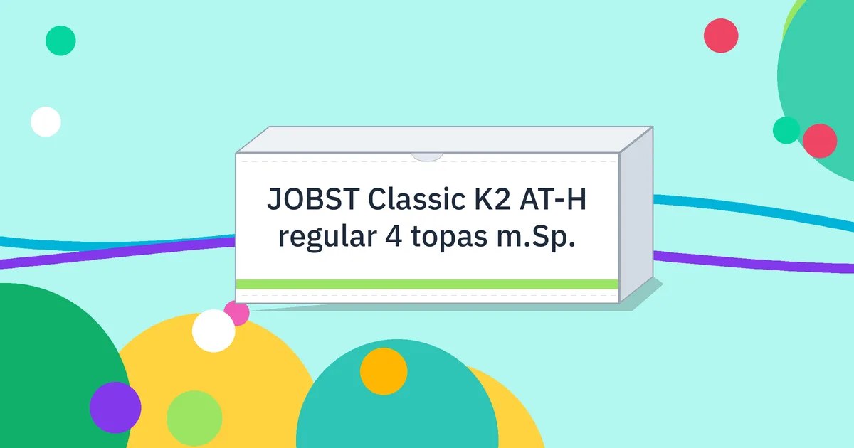 Symbolbild: Packung mit der Aufschrift JOBST Classic K2 AT-H regular 4 topas m.Sp. (PZN 13068904) – Verfügbarkeit und Bezug in Apotheken in Frankfurt am Main