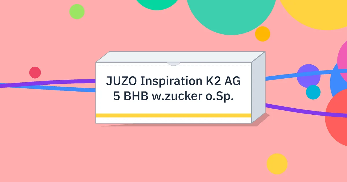 Symbolbild: Packung mit der Aufschrift JUZO Inspiration K2 AG 5 BHB w.zucker o.Sp. (PZN 14849087) – Verfügbarkeit und Bezug in Apotheken in Frankfurt am Main