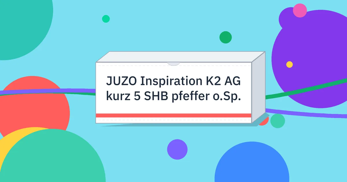Symbolbild: Packung mit der Aufschrift JUZO Inspiration K2 AG kurz 5 SHB pfeffer o.Sp. (PZN 14949972) – Verfügbarkeit und Bezug in Apotheken in Frankfurt am Main