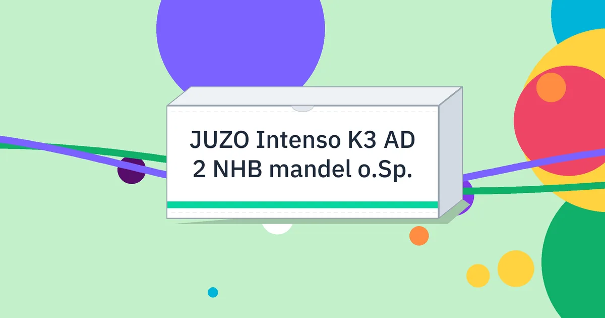 Symbolbild: Packung mit der Aufschrift JUZO Intenso K3 AD 2 NHB mandel o.Sp. (PZN 18641567) – Verfügbarkeit und Bezug in Apotheken in Frankfurt am Main