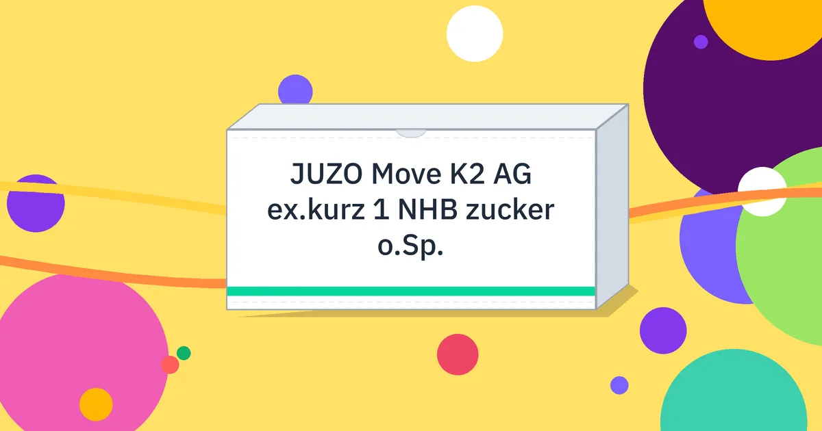 Symbolbild: Packung mit der Aufschrift JUZO Move K2 AG ex.kurz 1 NHB zucker o.Sp. (PZN 18533518) – Verfügbarkeit und Bezug in Apotheken in Frankfurt am Main