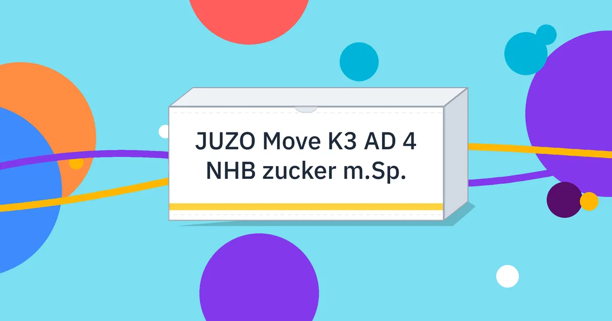 Symbolbild: Packung mit der Aufschrift JUZO Move K3 AD 4 NHB zucker m.Sp. (PZN 18566759) – Verfügbarkeit und Bezug in Apotheken in Frankfurt am Main