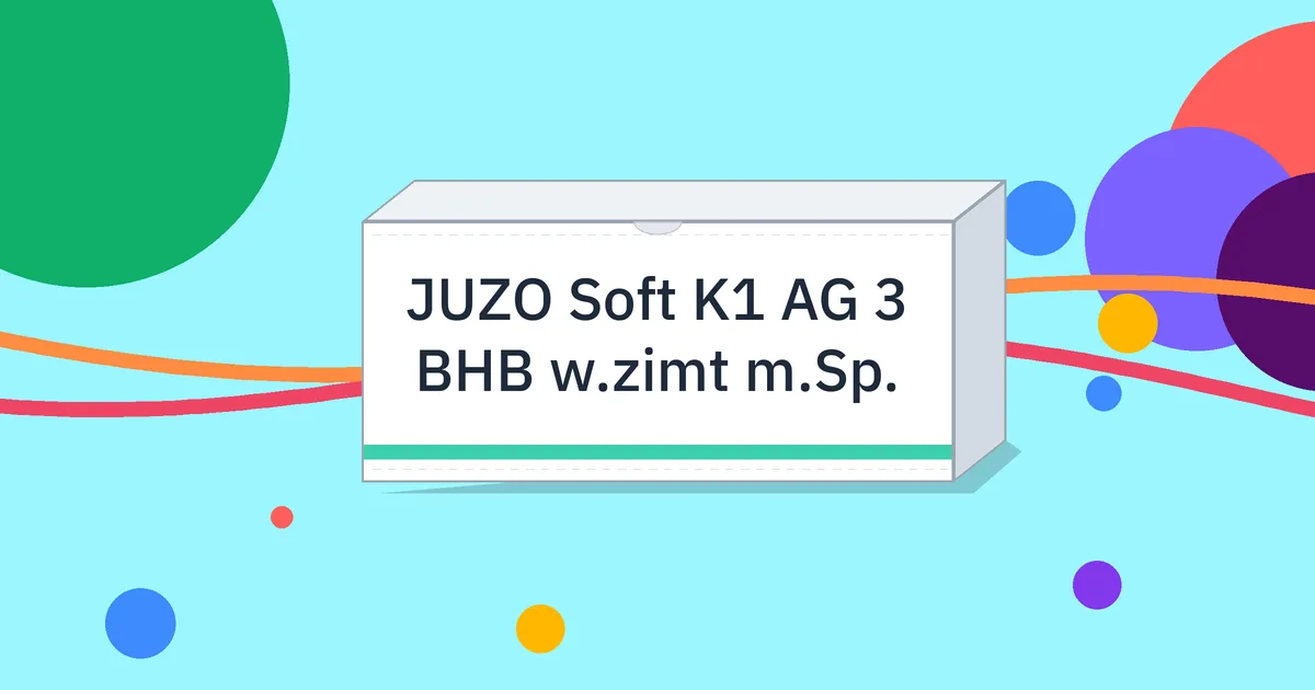 Symbolbild: Packung mit der Aufschrift JUZO Soft K1 AG 3 BHB w.zimt m.Sp. (PZN 14836676) – Verfügbarkeit und Bezug in Apotheken in Frankfurt am Main