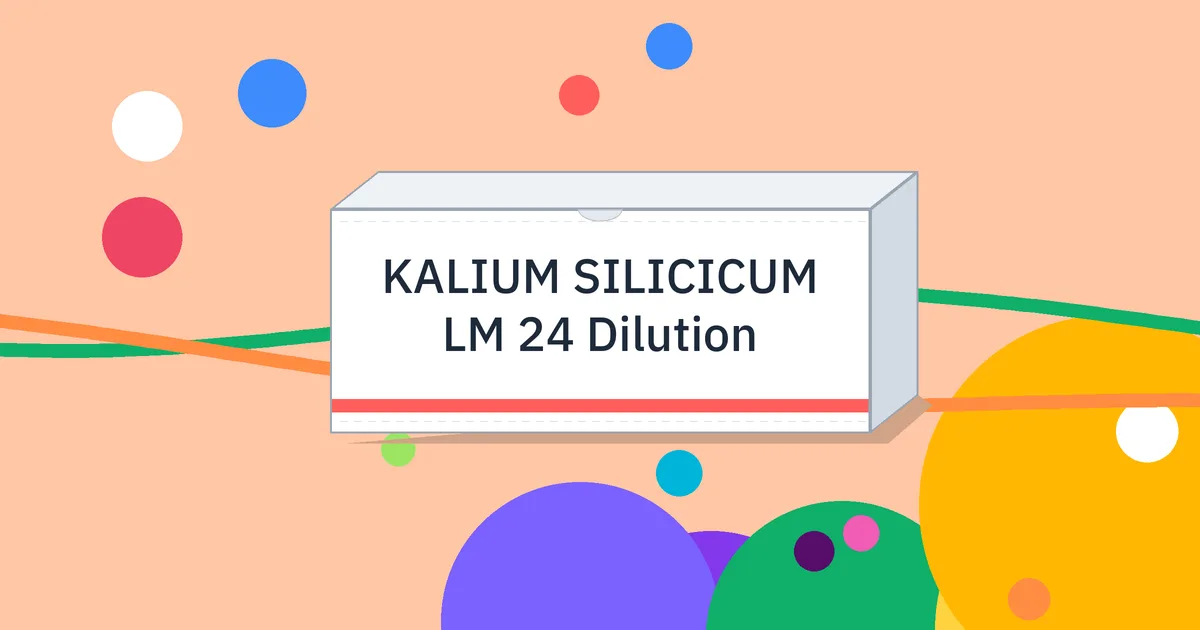 Symbolbild: Packung mit der Aufschrift KALIUM SILICICUM LM 24 Dilution (PZN 12926027) – Verfügbarkeit und Bezug in Apotheken in Frankfurt am Main