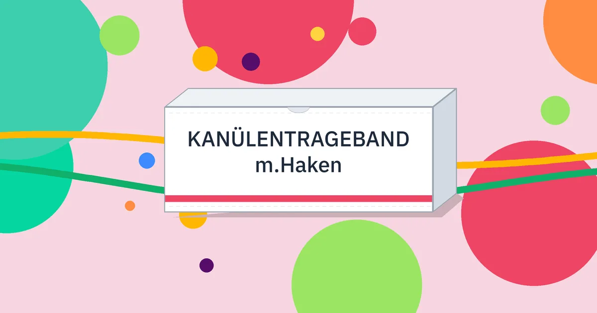 Symbolbild: Packung mit der Aufschrift KANÜLENTRAGEBAND m.Haken (PZN 04770522) – Verfügbarkeit und Bezug in Apotheken in Frankfurt am Main