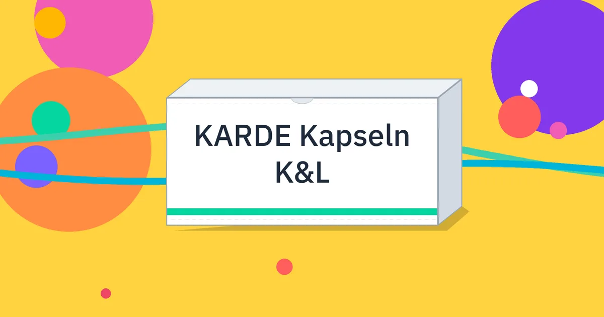 Symbolbild: Packung mit der Aufschrift KARDE Kapseln K&L (PZN 16900763) – Verfügbarkeit und Bezug in Apotheken in Frankfurt am Main