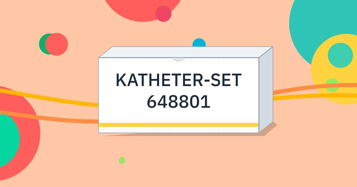 Symbolbild: Packung mit der Aufschrift KATHETER-SET 648801 (PZN 02727048) – Verfügbarkeit und Bezug in Apotheken in Frankfurt am Main