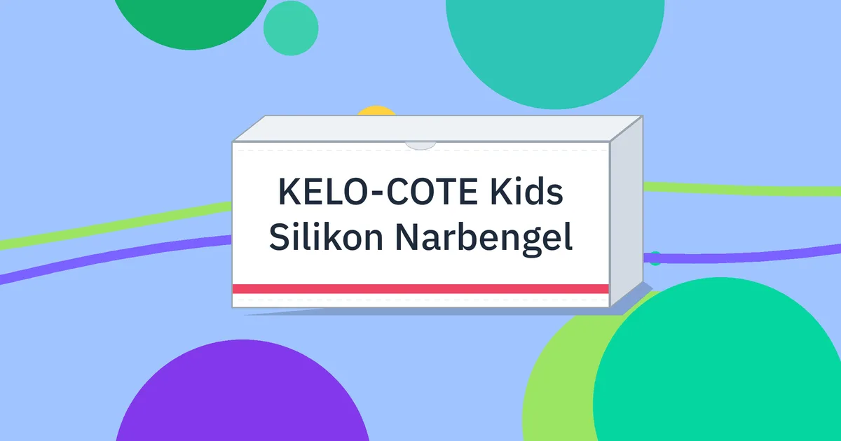 Symbolbild: Packung mit der Aufschrift KELO-COTE Kids Silikon Narbengel (PZN 19267177) – Verfügbarkeit und Bezug in Apotheken in Frankfurt am Main