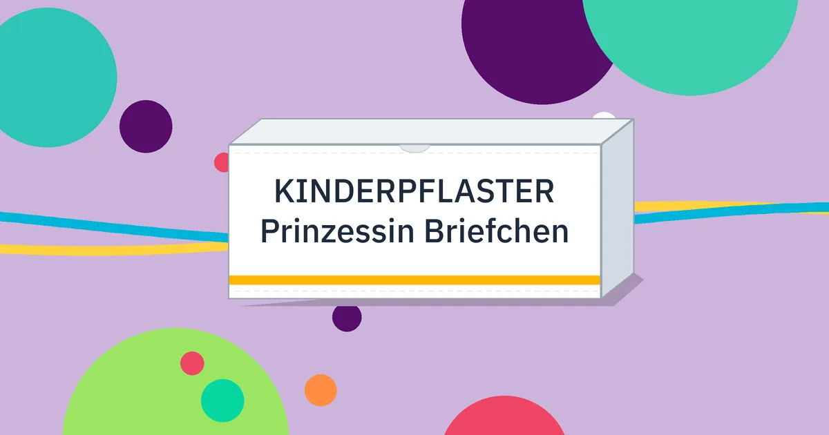 Symbolbild: Packung mit der Aufschrift KINDERPFLASTER Prinzessin Briefchen (PZN 09719187) – Verfügbarkeit und Bezug in Apotheken in Frankfurt am Main
