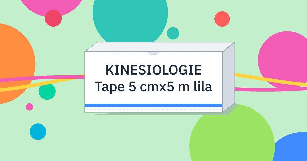Symbolbild: Packung mit der Aufschrift KINESIOLOGIE Tape 5 cmx5 m lila (PZN 09494311) – Verfügbarkeit und Bezug in Apotheken in Frankfurt am Main