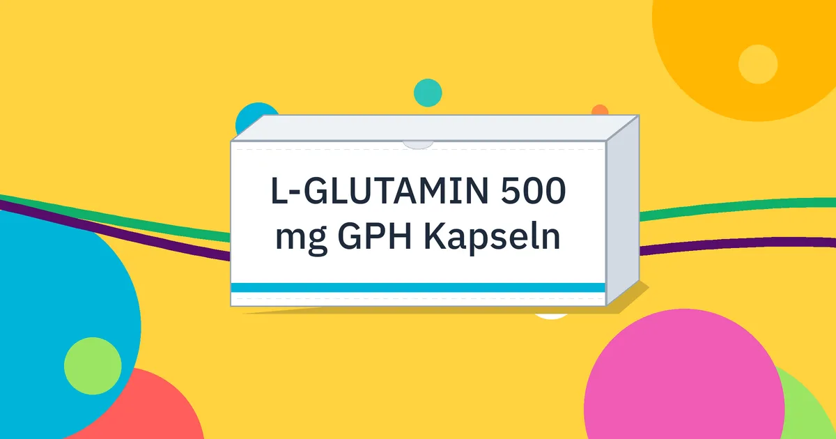 Symbolbild: Packung mit der Aufschrift L-GLUTAMIN 500 mg GPH Kapseln (PZN 01290537) – Verfügbarkeit und Bezug in Apotheken in Frankfurt am Main