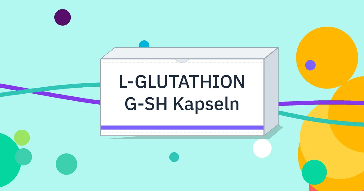 Symbolbild: Packung mit der Aufschrift L-GLUTATHION G-SH Kapseln (PZN 16662364) – Verfügbarkeit und Bezug in Apotheken in Frankfurt am Main
