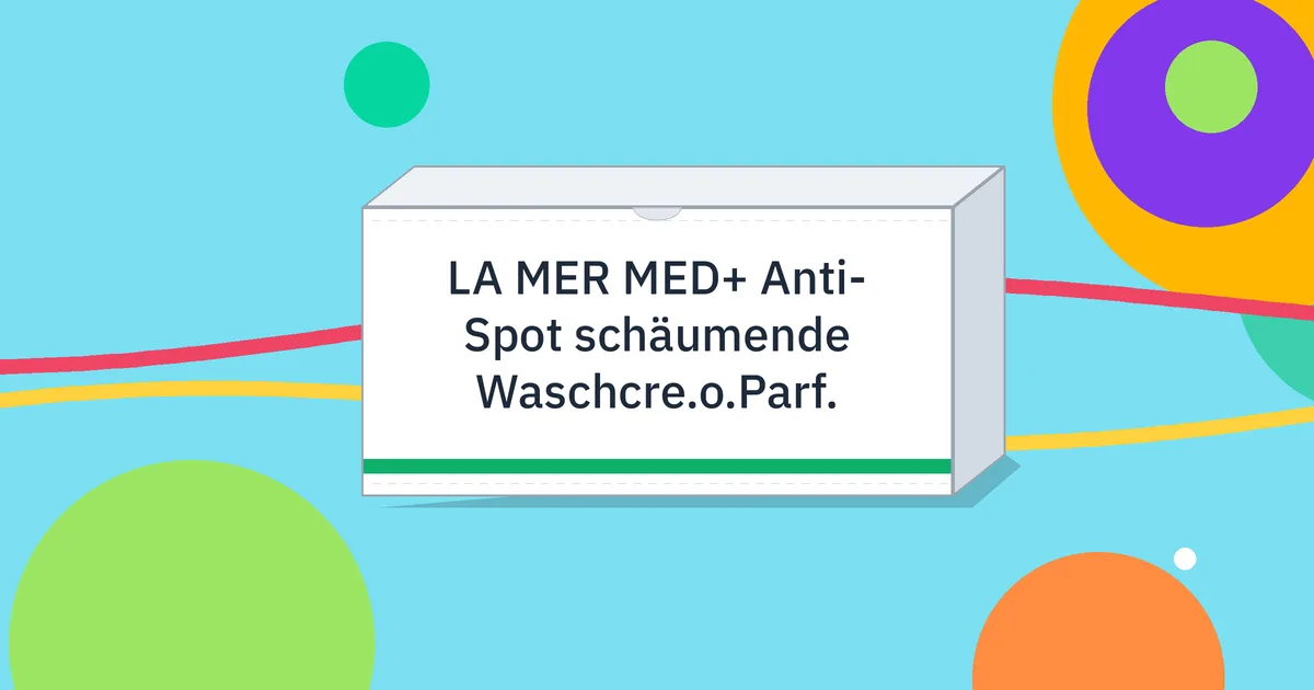 Symbolbild: Packung mit der Aufschrift LA MER MED+ Anti-Spot schäumende Waschcre.o.Parf. (PZN 14240417) – Verfügbarkeit und Bezug in Apotheken in Frankfurt am Main
