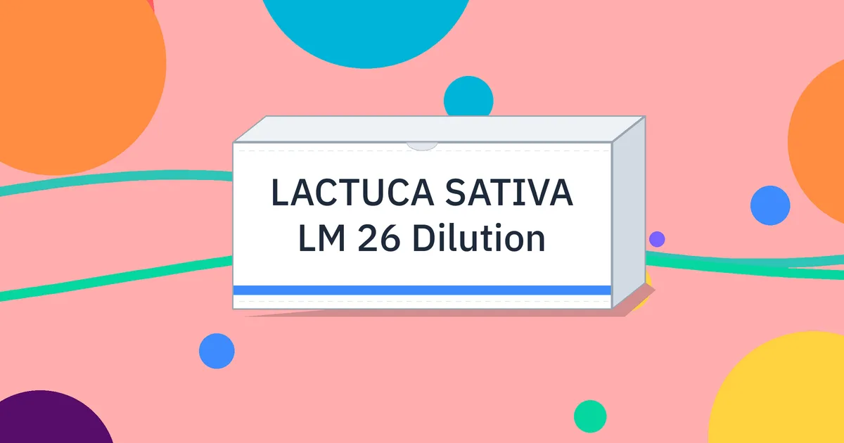 Symbolbild: Packung mit der Aufschrift LACTUCA SATIVA LM 26 Dilution (PZN 13521433) – Verfügbarkeit und Bezug in Apotheken in Frankfurt am Main