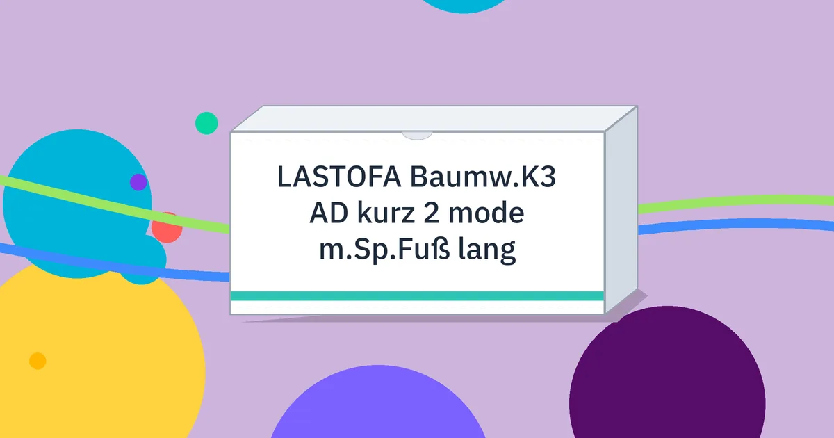 Symbolbild: Packung mit der Aufschrift LASTOFA Baumw.K3 AD kurz 2 mode m.Sp.Fuß lang (PZN 01953185) – Verfügbarkeit und Bezug in Apotheken in Frankfurt am Main