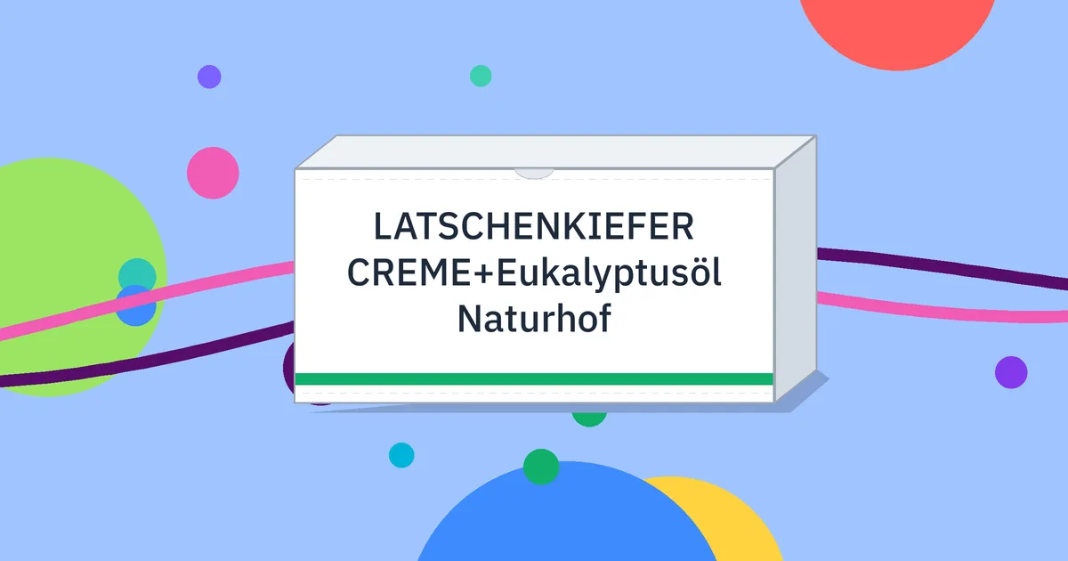 Symbolbild: Packung mit der Aufschrift LATSCHENKIEFER CREME+Eukalyptusöl Naturhof (PZN 19960895) – Verfügbarkeit und Bezug in Apotheken in Frankfurt am Main