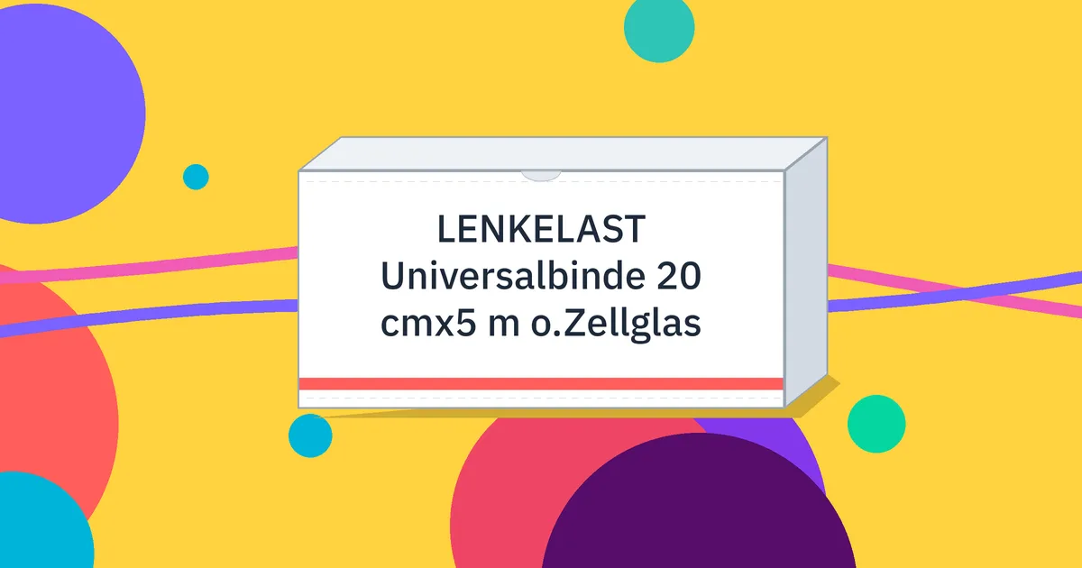 Symbolbild: Packung mit der Aufschrift LENKELAST Universalbinde 20 cmx5 m o.Zellglas (PZN 10931797) – Verfügbarkeit und Bezug in Apotheken in Frankfurt am Main