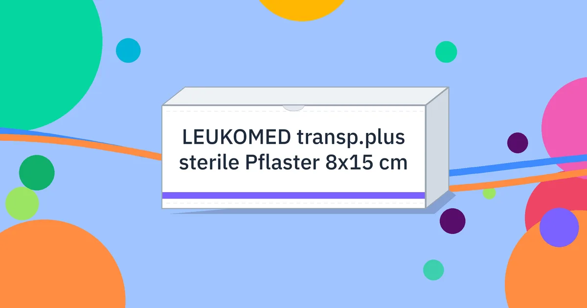 Symbolbild: Packung mit der Aufschrift LEUKOMED transp.plus sterile Pflaster 8x15 cm (PZN 16002248) – Verfügbarkeit und Bezug in Apotheken in Frankfurt am Main