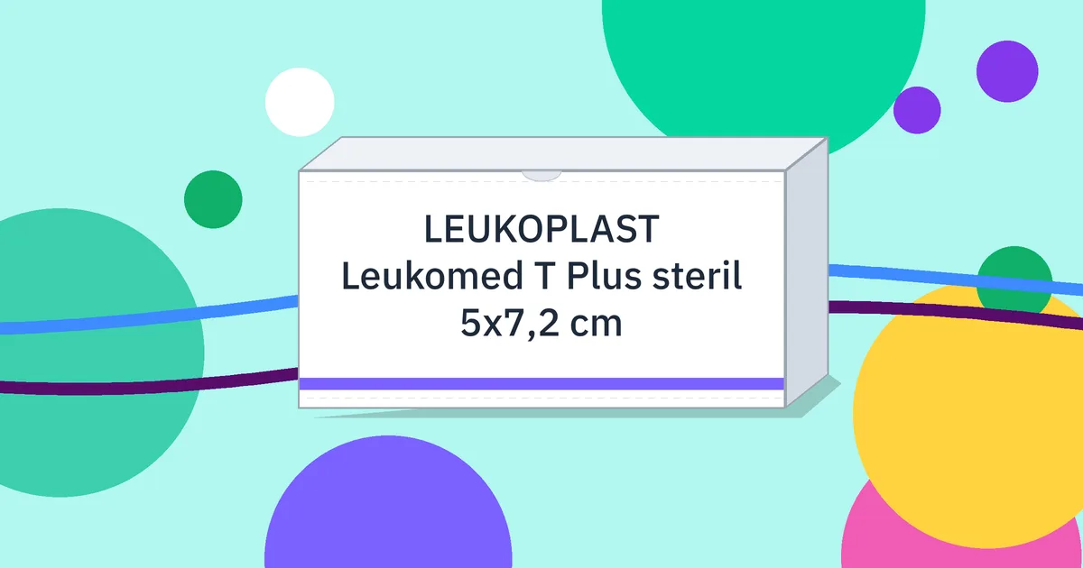 Symbolbild: Packung mit der Aufschrift LEUKOPLAST Leukomed T Plus steril 5x7,2 cm (PZN 14220053) – Verfügbarkeit und Bezug in Apotheken in Frankfurt am Main