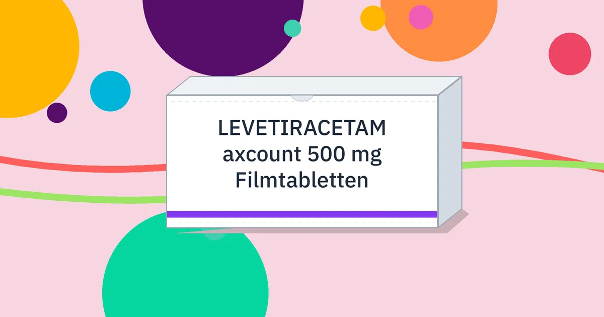 Symbolbild: Packung mit der Aufschrift LEVETIRACETAM axcount 500 mg Filmtabletten (PZN 10342977) – Verfügbarkeit und Bezug in Apotheken in Frankfurt am Main