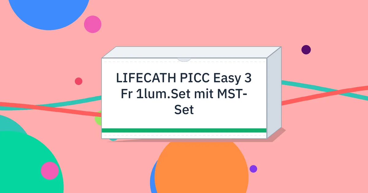 Symbolbild: Packung mit der Aufschrift LIFECATH PICC Easy 3 Fr 1lum.Set mit MST-Set (PZN 15209711) – Verfügbarkeit und Bezug in Apotheken in Frankfurt am Main