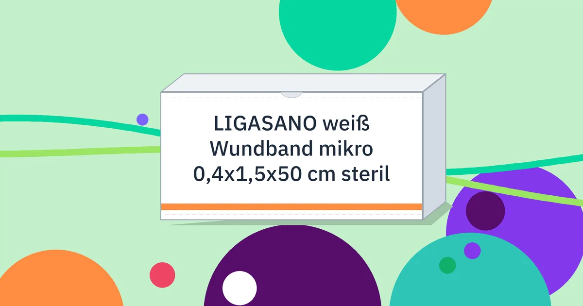 Symbolbild: Packung mit der Aufschrift LIGASANO weiß Wundband mikro 0,4x1,5x50 cm steril (PZN 20172134) – Verfügbarkeit und Bezug in Apotheken in Frankfurt am Main