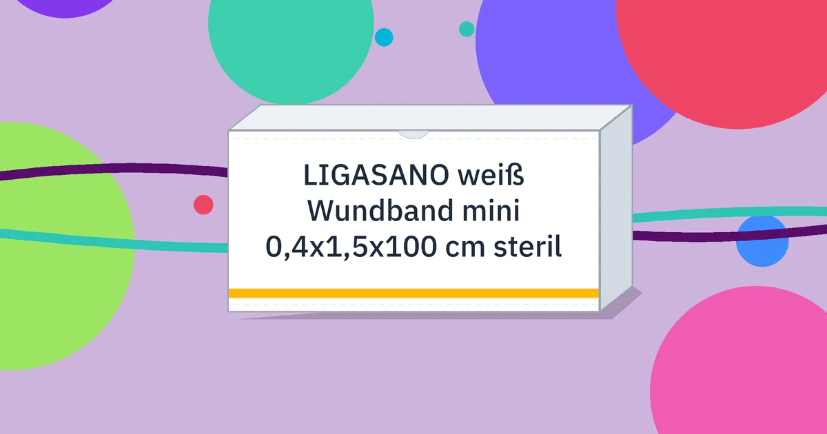 Symbolbild: Packung mit der Aufschrift LIGASANO weiß Wundband mini 0,4x1,5x100 cm steril (PZN 20172157) – Verfügbarkeit und Bezug in Apotheken in Frankfurt am Main