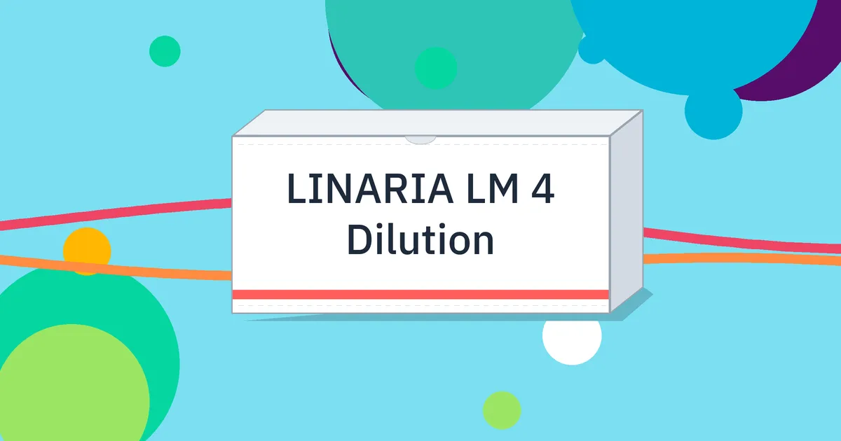 Symbolbild: Packung mit der Aufschrift LINARIA LM 4 Dilution (PZN 13529050) – Verfügbarkeit und Bezug in Apotheken in Frankfurt am Main