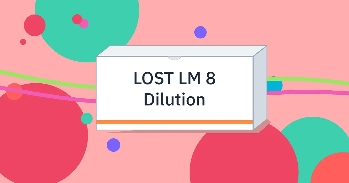 Symbolbild: Packung mit der Aufschrift LOST LM 8 Dilution (PZN 13536127) – Verfügbarkeit und Bezug in Apotheken in Frankfurt am Main
