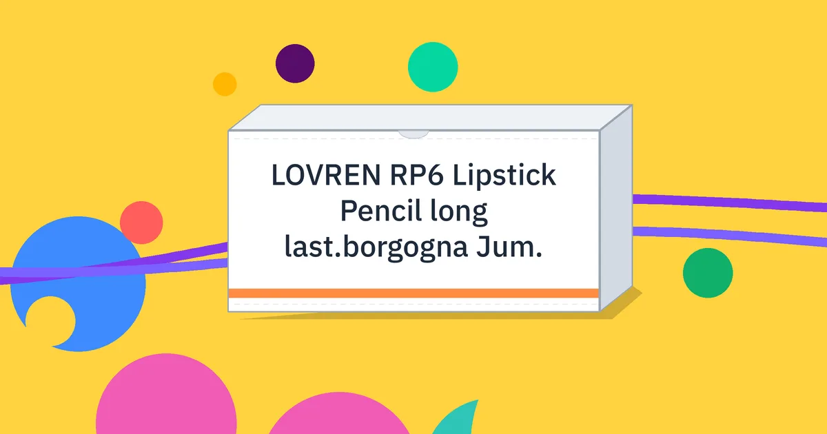 Symbolbild: Packung mit der Aufschrift LOVREN RP6 Lipstick Pencil long last.borgogna Jum. (PZN 20031043) – Verfügbarkeit und Bezug in Apotheken in Frankfurt am Main