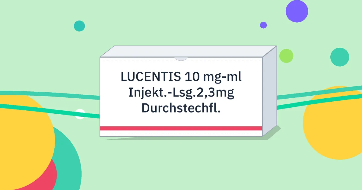 Symbolbild: Packung mit der Aufschrift LUCENTIS 10 mg-ml Injekt.-Lsg.2,3mg Durchstechfl. (PZN 00149239) – Verfügbarkeit und Bezug in Apotheken in Frankfurt am Main
