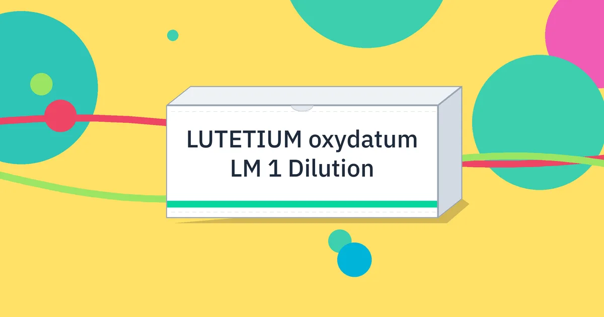 Symbolbild: Packung mit der Aufschrift LUTETIUM oxydatum LM 1 Dilution (PZN 12934653) – Verfügbarkeit und Bezug in Apotheken in Frankfurt am Main