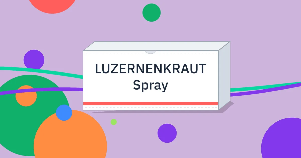 Symbolbild: Packung mit der Aufschrift LUZERNENKRAUT Spray (PZN 19141772) – Verfügbarkeit und Bezug in Apotheken in Frankfurt am Main