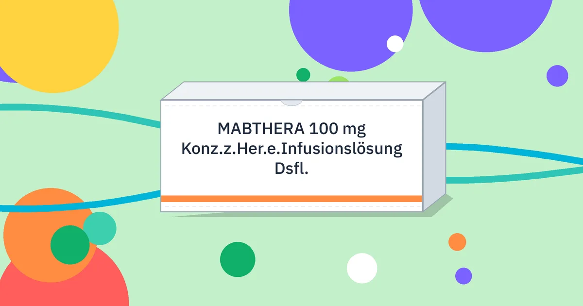 Symbolbild: Packung mit der Aufschrift MABTHERA 100 mg Konz.z.Her.e.Infusionslösung Dsfl. (PZN 12583722) – Verfügbarkeit und Bezug in Apotheken in Frankfurt am Main