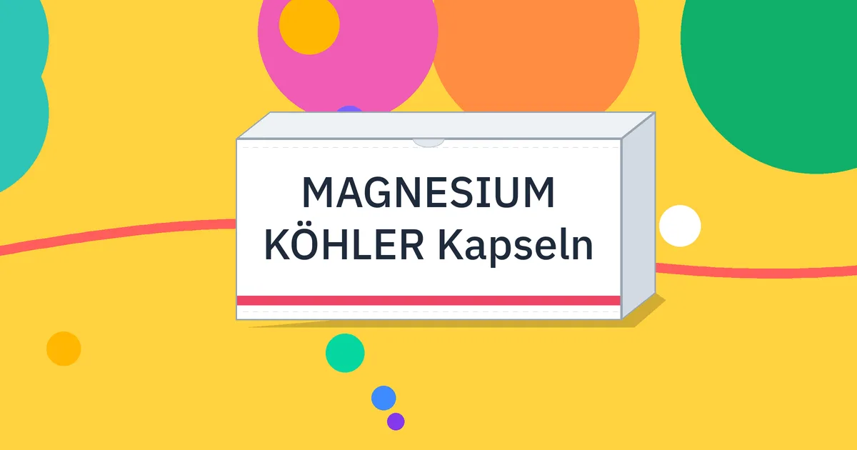 Symbolbild: Packung mit der Aufschrift MAGNESIUM KÖHLER Kapseln (PZN 06103379) – Verfügbarkeit und Bezug in Apotheken in Frankfurt am Main