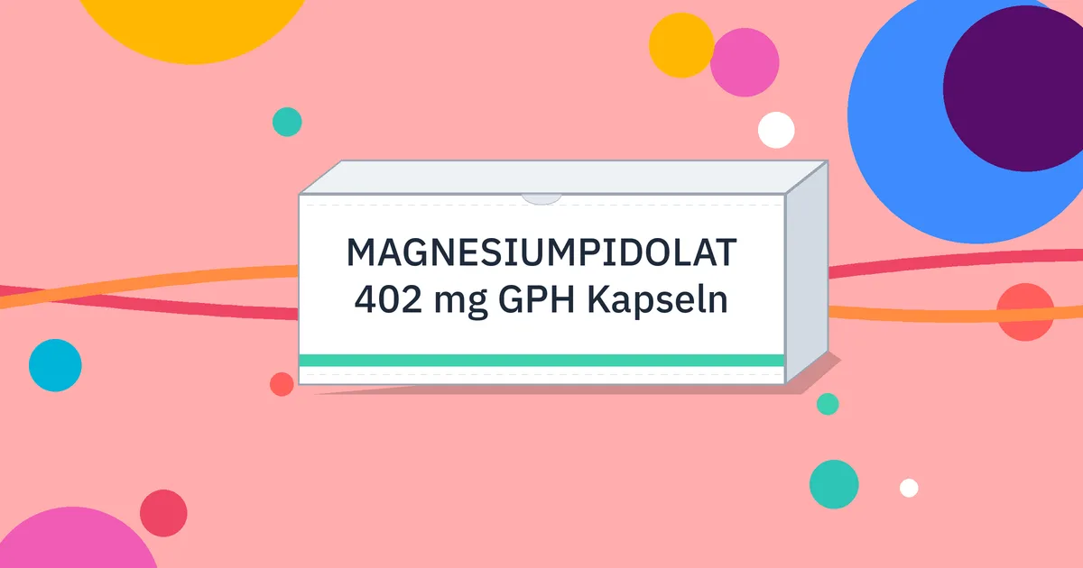 Symbolbild: Packung mit der Aufschrift MAGNESIUMPIDOLAT 402 mg GPH Kapseln (PZN 17633985) – Verfügbarkeit und Bezug in Apotheken in Frankfurt am Main