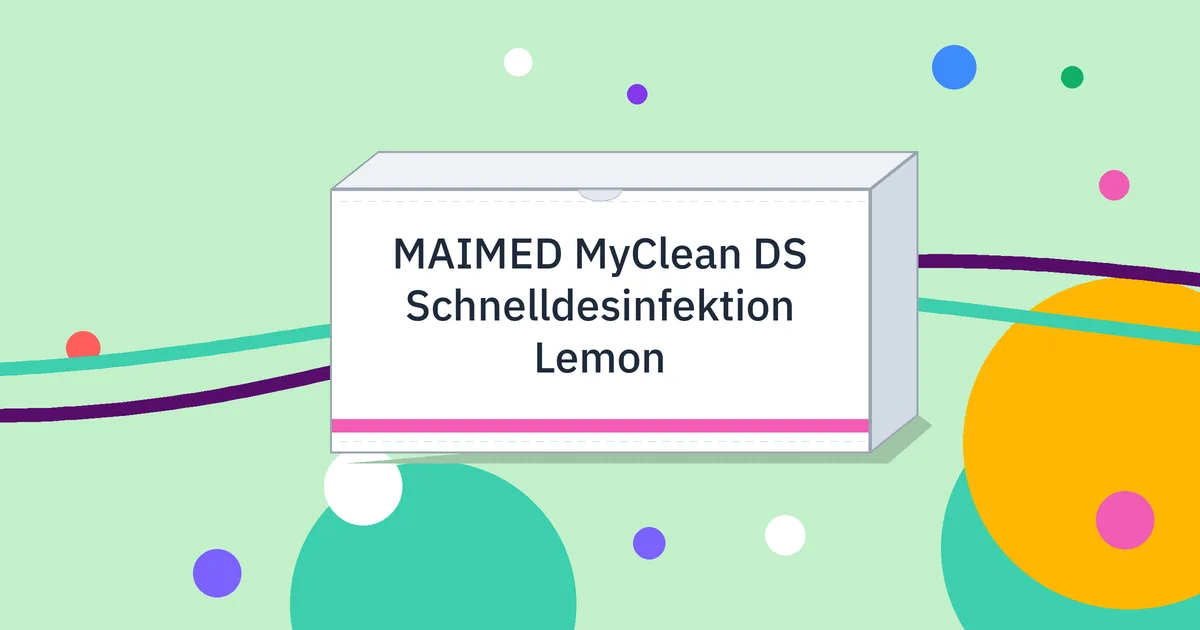 Symbolbild: Packung mit der Aufschrift MAIMED MyClean DS Schnelldesinfektion Lemon (PZN 10144272) – Verfügbarkeit und Bezug in Apotheken in Frankfurt am Main