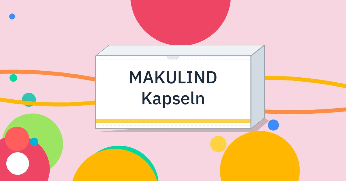 Symbolbild: Packung mit der Aufschrift MAKULIND Kapseln (PZN 16042727) – Verfügbarkeit und Bezug in Apotheken in Frankfurt am Main