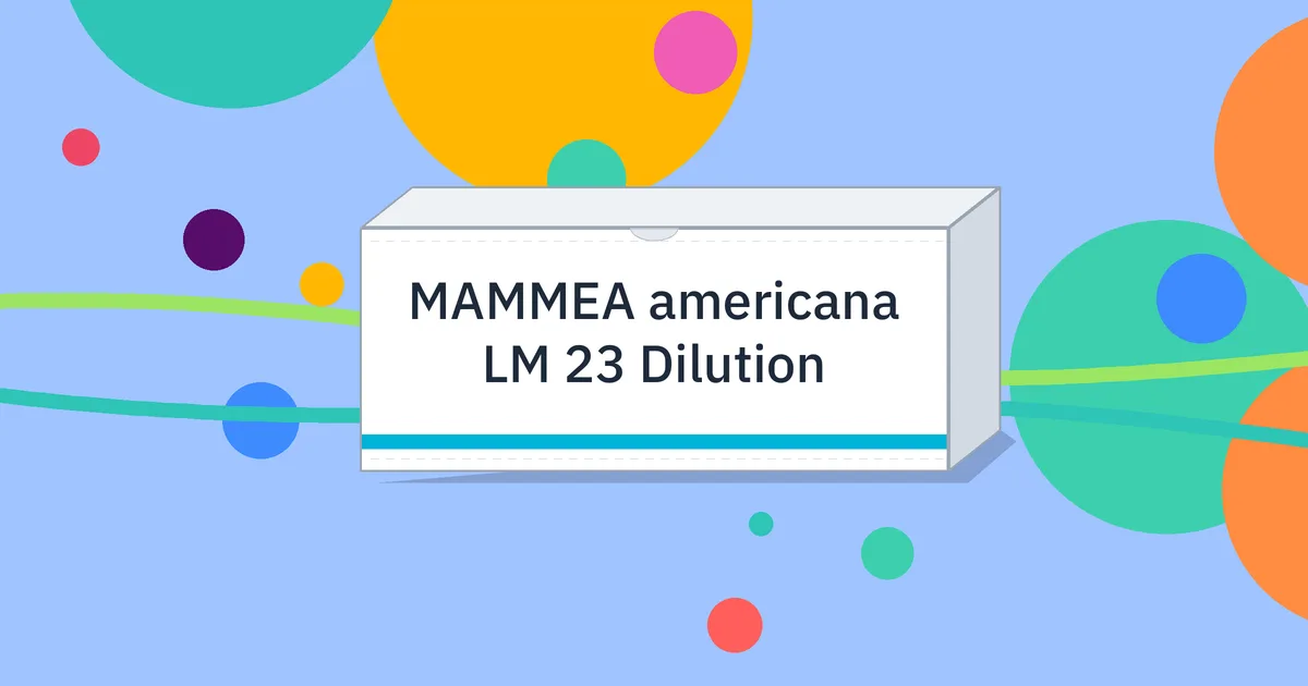 Symbolbild: Packung mit der Aufschrift MAMMEA americana LM 23 Dilution (PZN 13540465) – Verfügbarkeit und Bezug in Apotheken in Frankfurt am Main