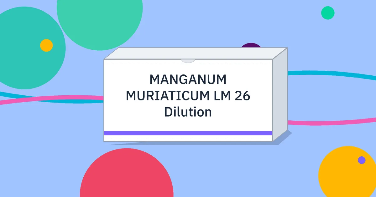 Symbolbild: Packung mit der Aufschrift MANGANUM MURIATICUM LM 26 Dilution (PZN 12943847) – Verfügbarkeit und Bezug in Apotheken in Frankfurt am Main