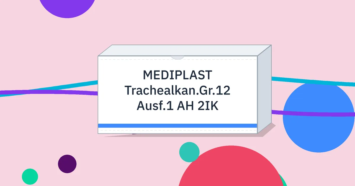 Symbolbild: Packung mit der Aufschrift MEDIPLAST Trachealkan.Gr.12 Ausf.1 AH 2IK (PZN 04525515) – Verfügbarkeit und Bezug in Apotheken in Frankfurt am Main