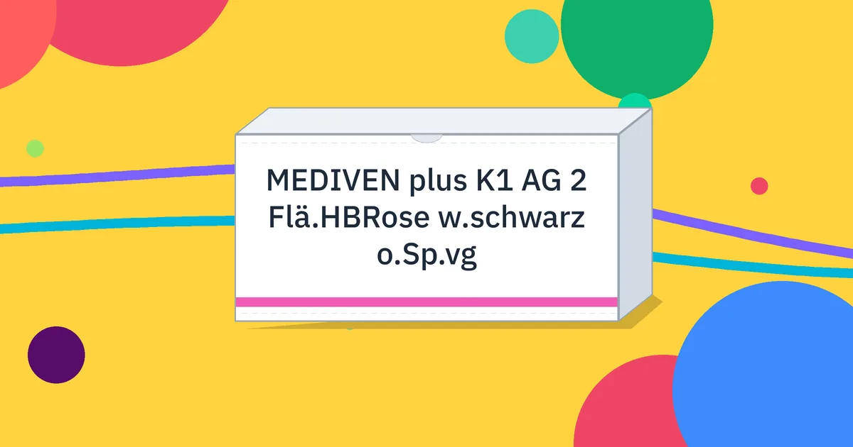 Symbolbild: Packung mit der Aufschrift MEDIVEN plus K1 AG 2 Flä.HBRose w.schwarz o.Sp.vg (PZN 15914823) – Verfügbarkeit und Bezug in Apotheken in Frankfurt am Main