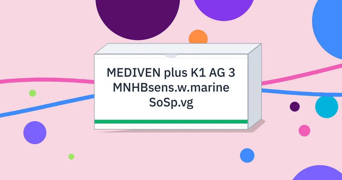 Symbolbild: Packung mit der Aufschrift MEDIVEN plus K1 AG 3 MNHBsens.w.marine SoSp.vg (PZN 15919312) – Verfügbarkeit und Bezug in Apotheken in Frankfurt am Main