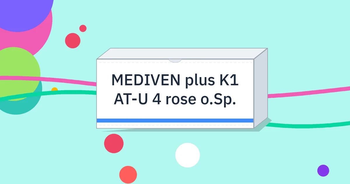 Symbolbild: Packung mit der Aufschrift MEDIVEN plus K1 AT-U 4 rose o.Sp. (PZN 15030521) – Verfügbarkeit und Bezug in Apotheken in Frankfurt am Main